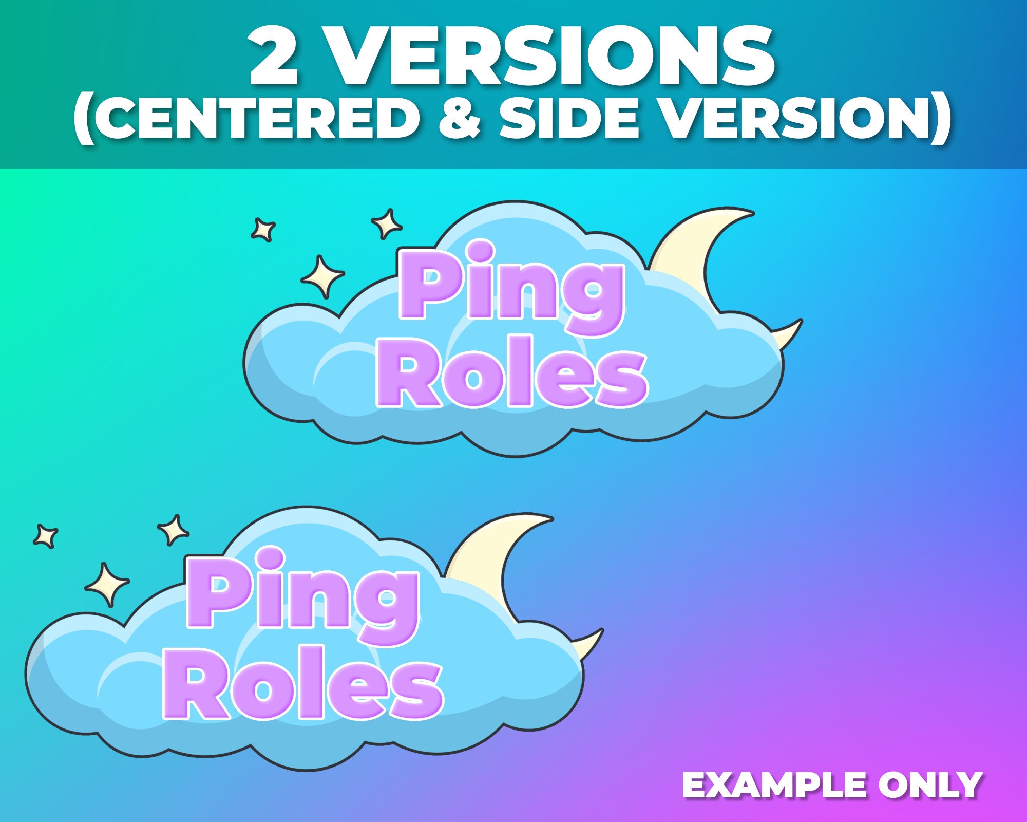 Blue & Purple Cloud Discord Channel Header Package - Blue Cloud With ...