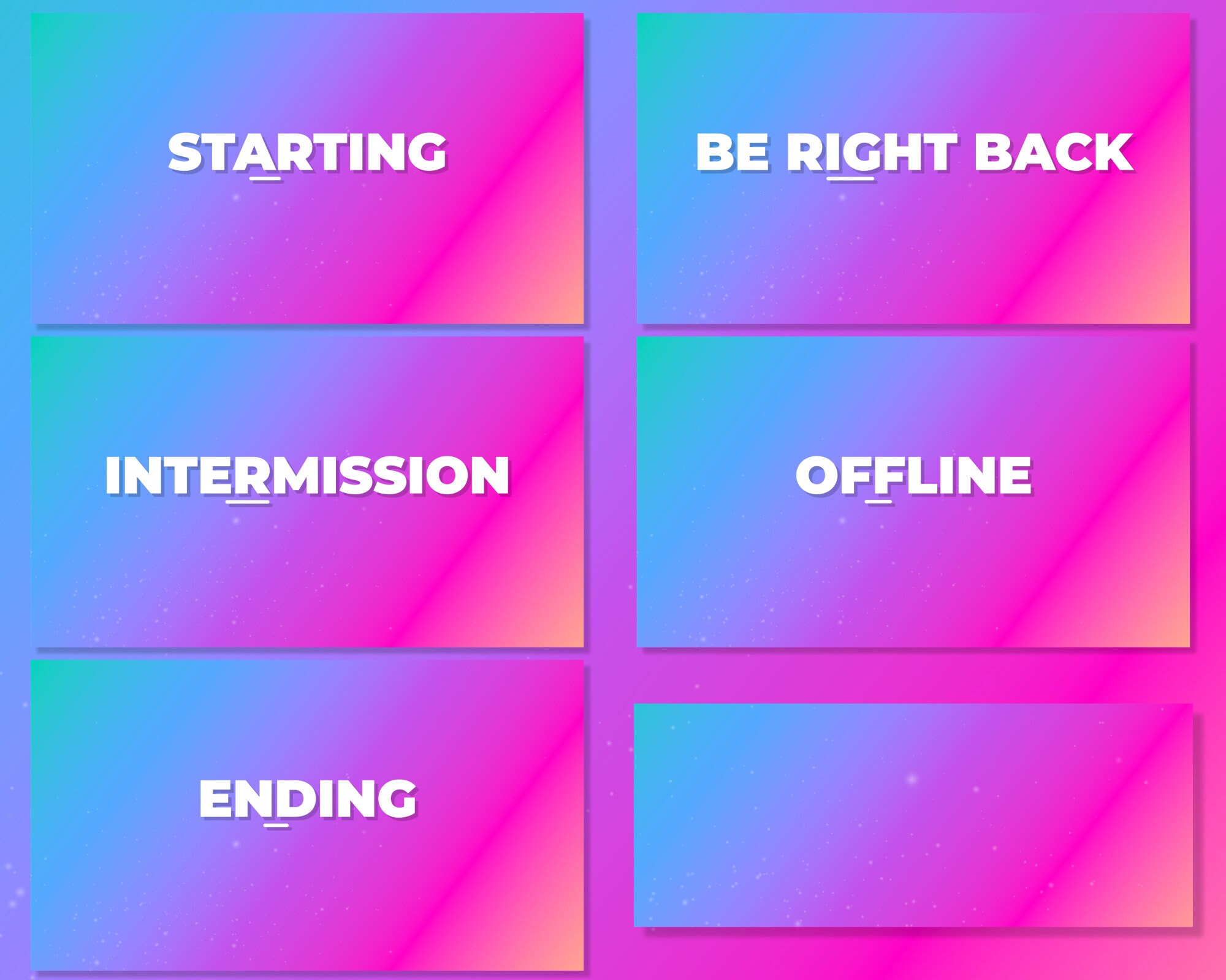 Animated Rainbow Neon Stream Package for Twitch - Camera Overlay, Chat ...