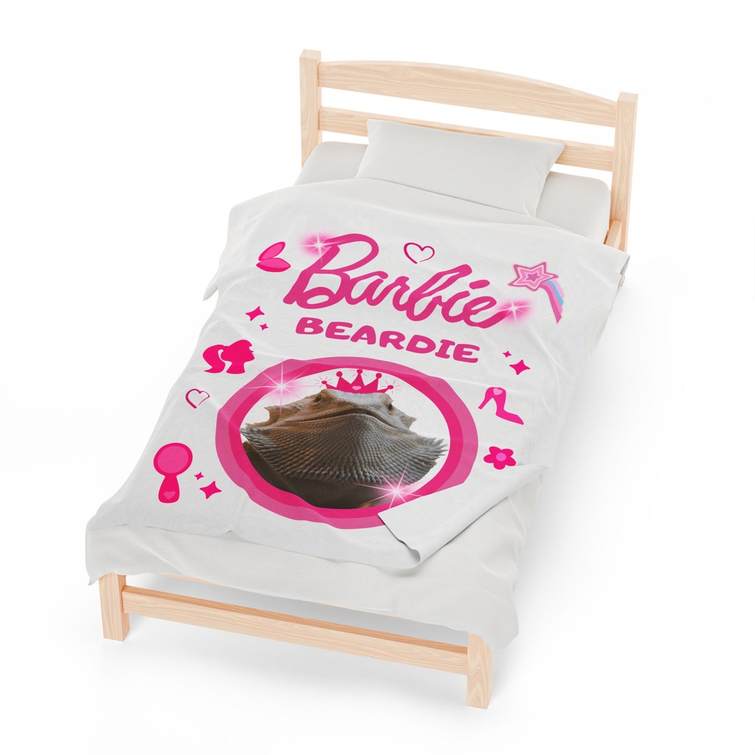 Limited Edition Barbie & Bearded Dragon Velveteen Plush Blanket 50" X ...