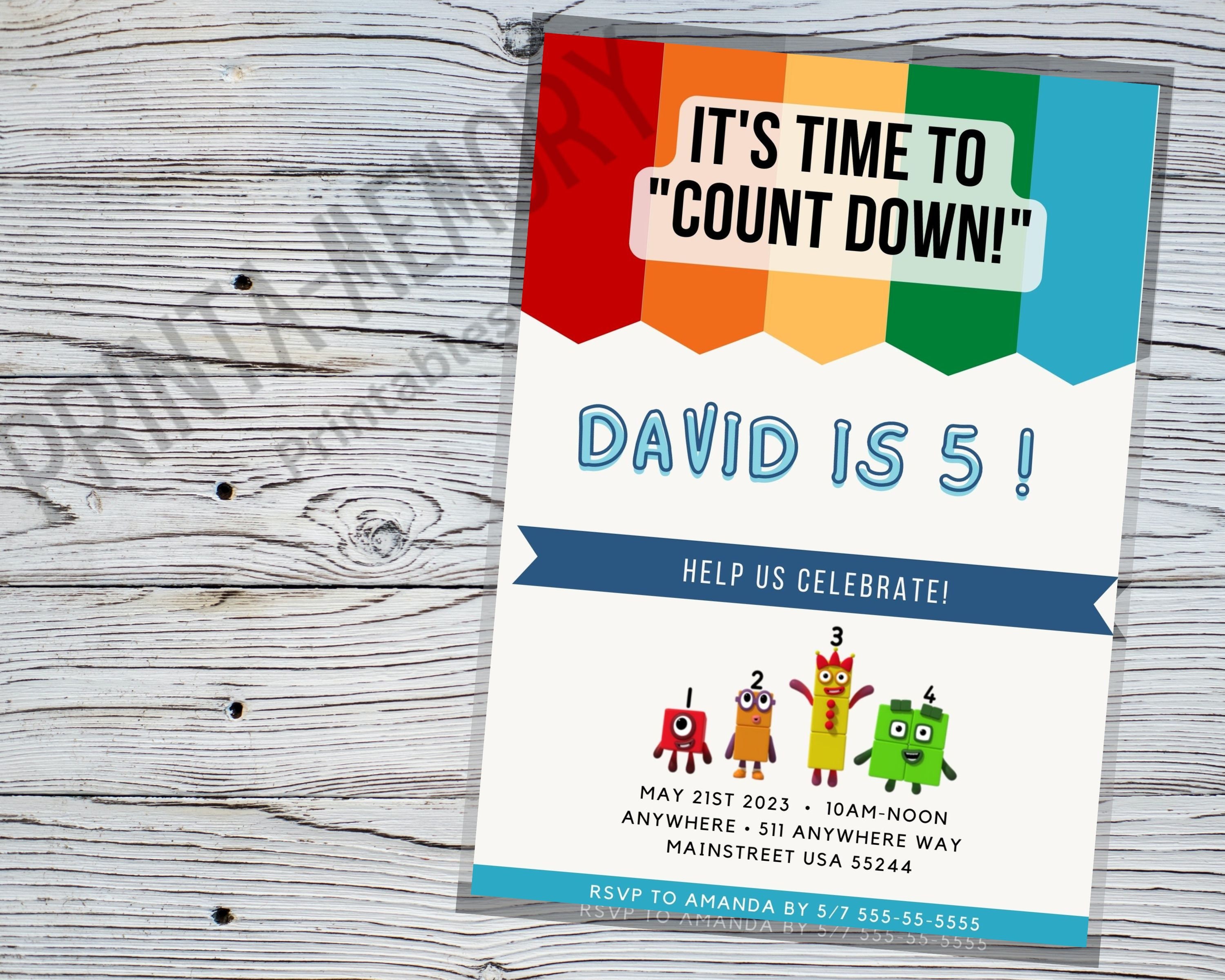 Numberblocks Birthday Party Invitation | Editable Template | Digital ...