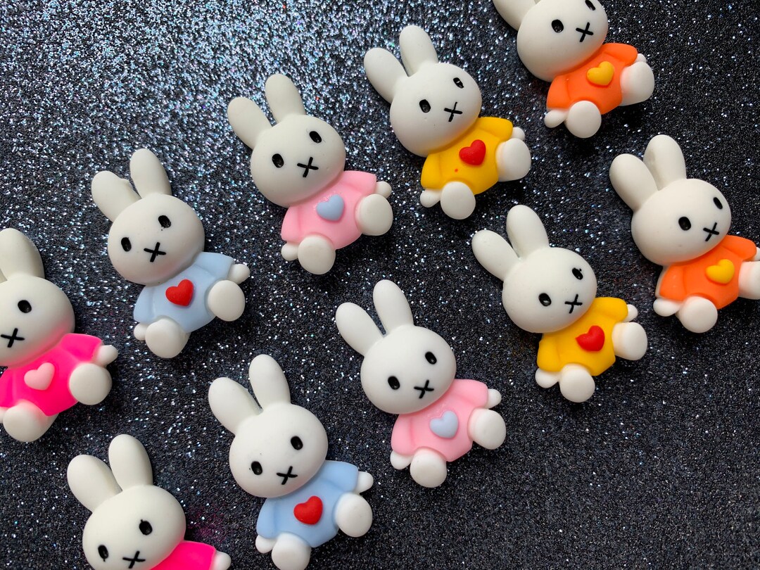 10pc Happy Easter, White Rabbit, Easter Egg, Flatback, Resin, Cabochon ...