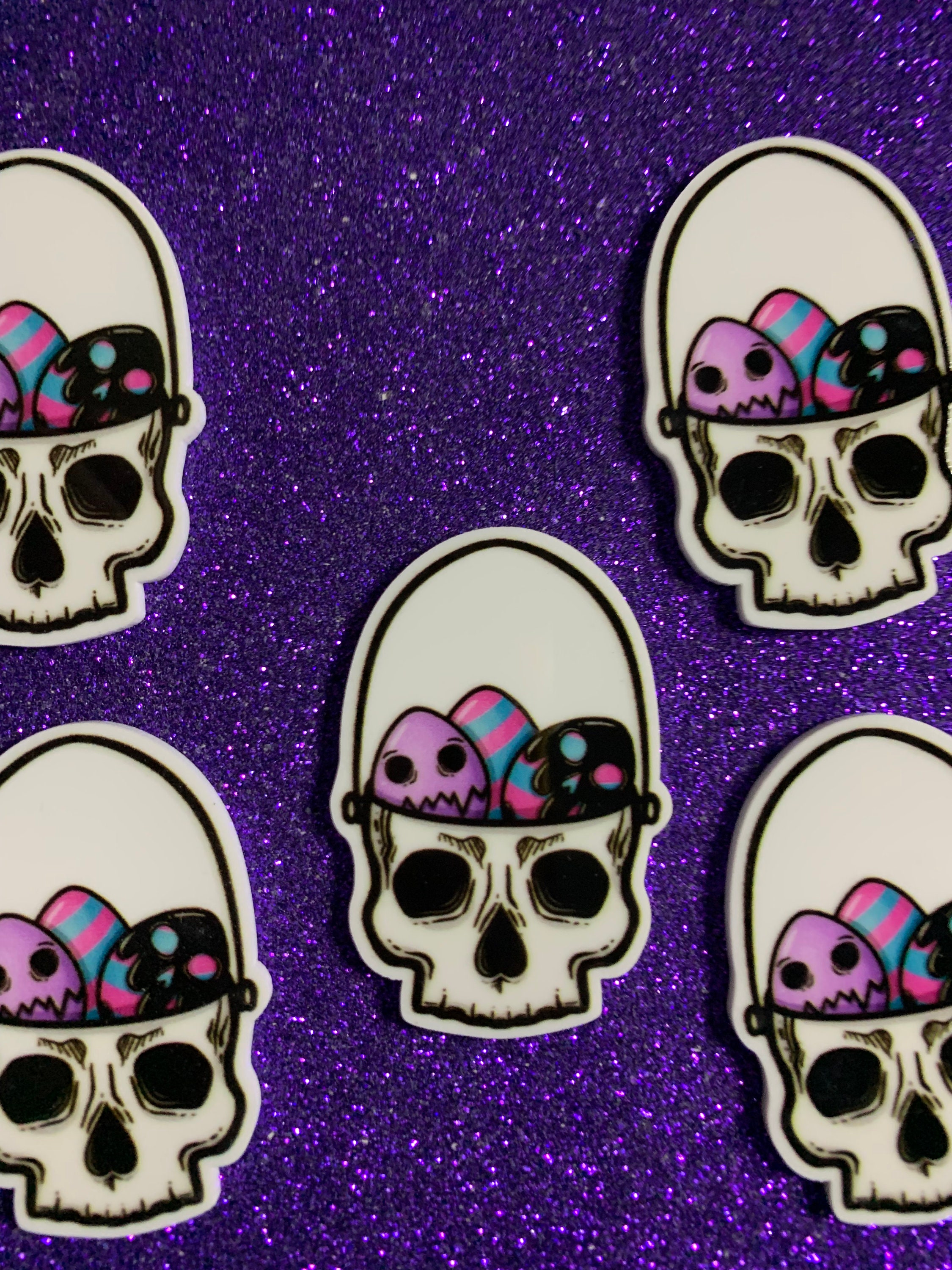 5pc Goth Easter, Punk Rock, Easter Eggs, Planar Flatback, Resin ...