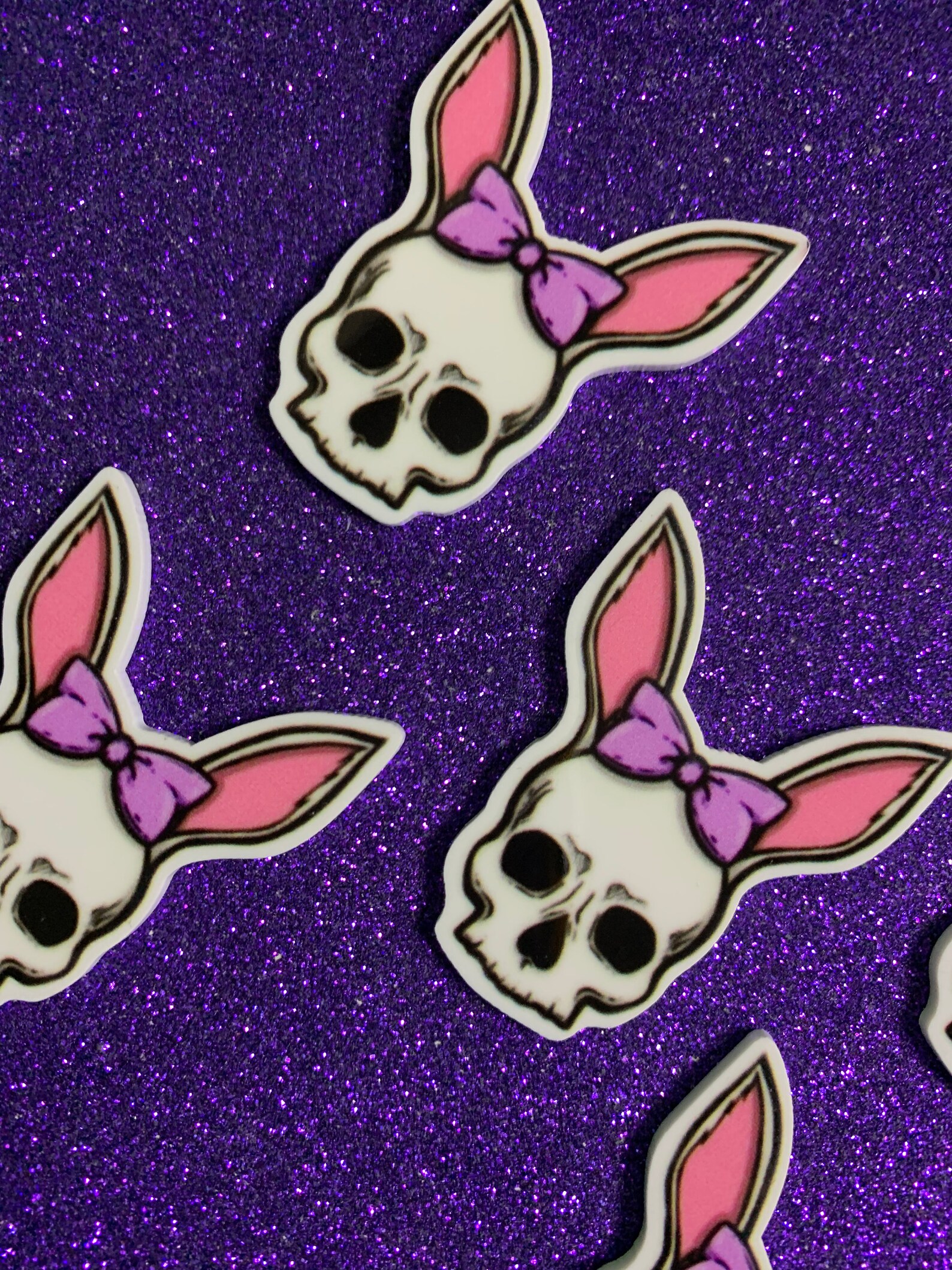 5pc Goth Easter, Punk Rock, R.I.P. Rabbit, Planar Flatback, Resin ...