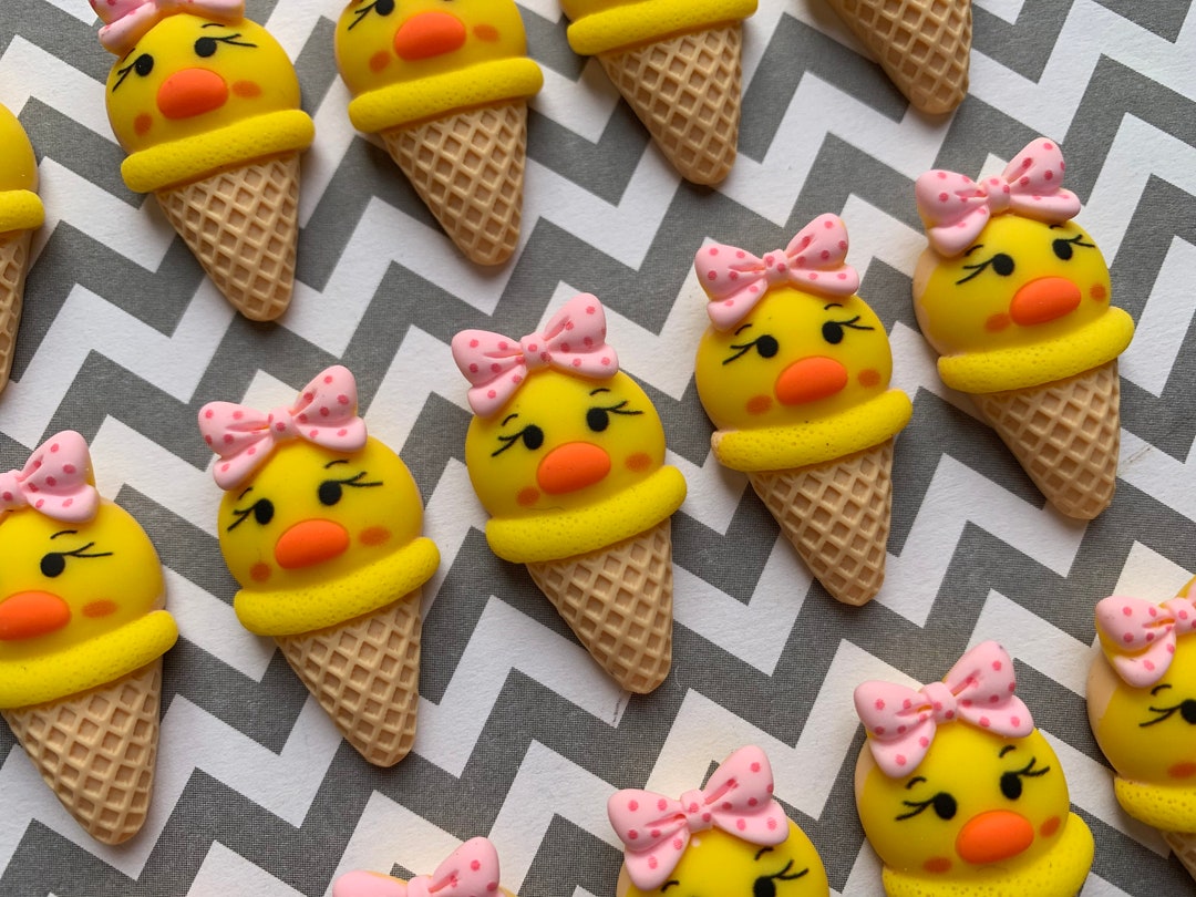 9pc Yellow Rubber Duck Ice Cream, Happy Easter, Babby Shower, Flatback ...