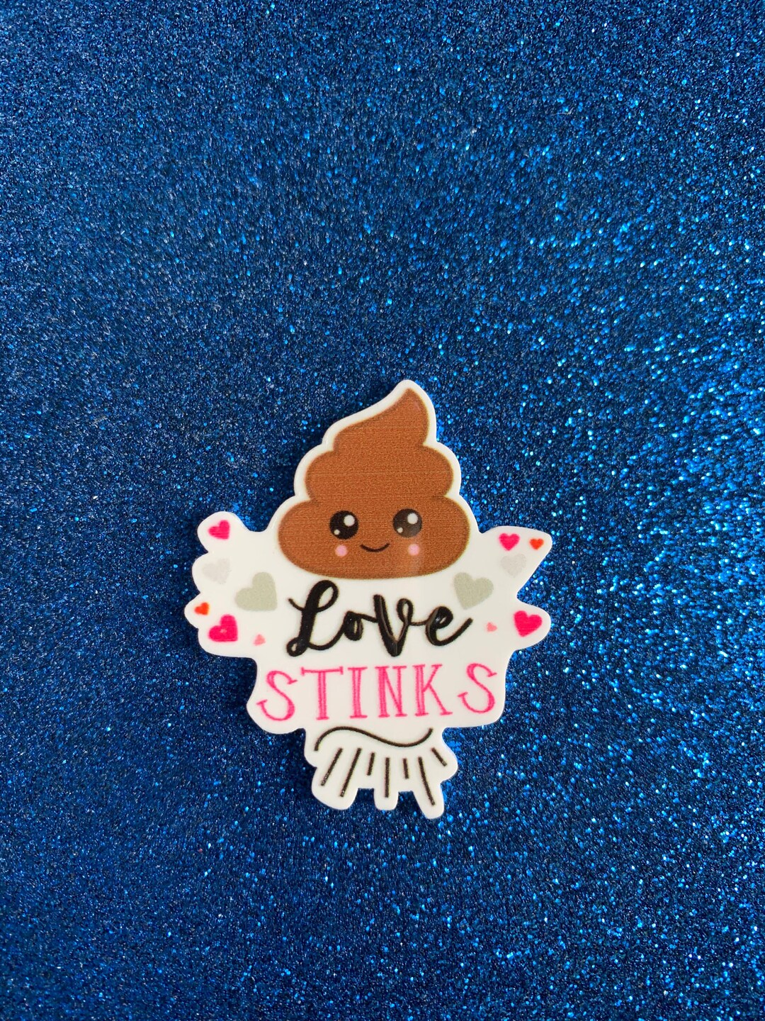 5pc Love Stinks, Poop Emoji, I Heart Hugs and Kisses, Planar Flatback, Resin Cabochon, Bow ...
