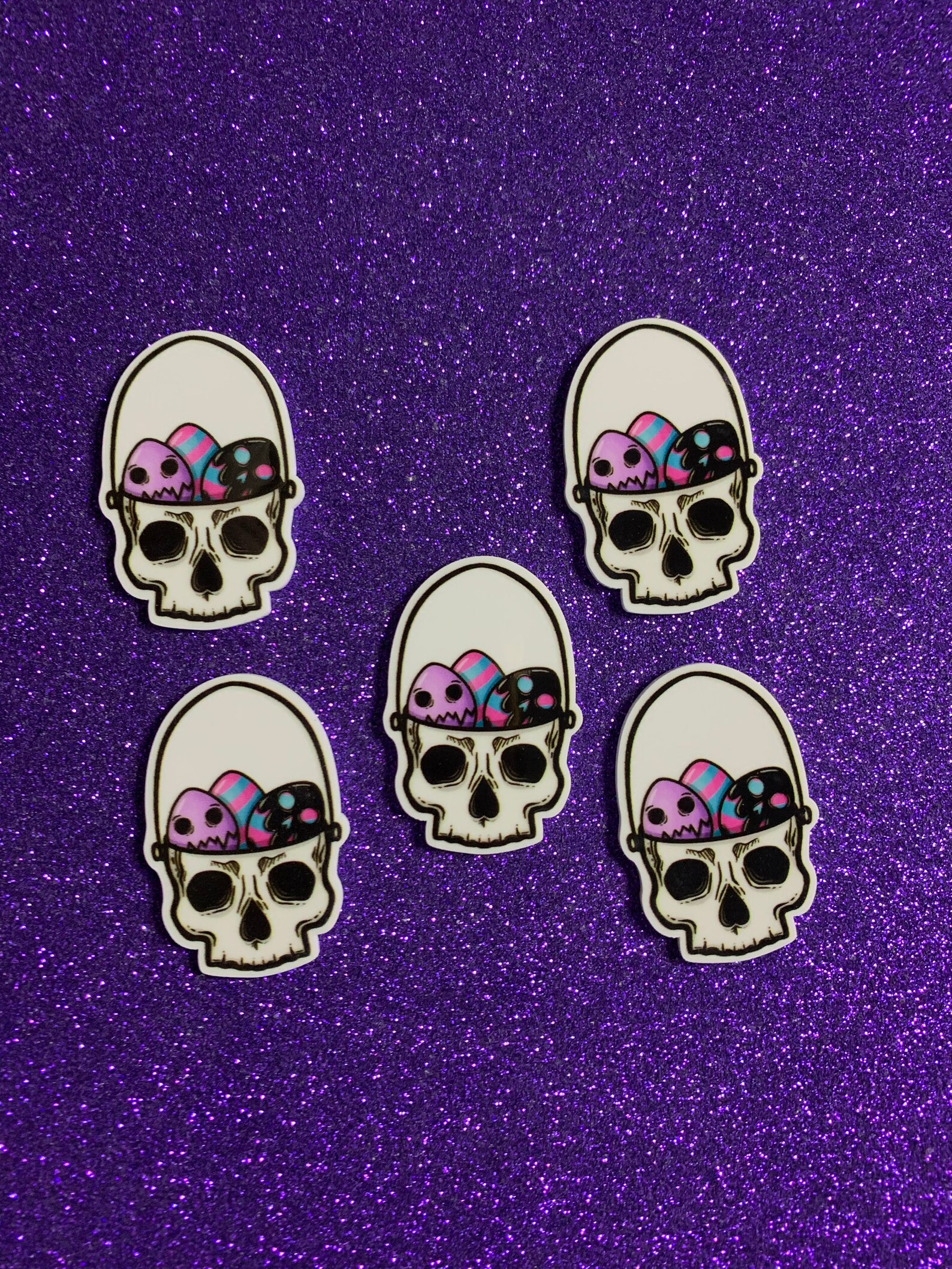 5pc Goth Easter, Punk Rock, Easter Eggs, Planar Flatback, Resin ...