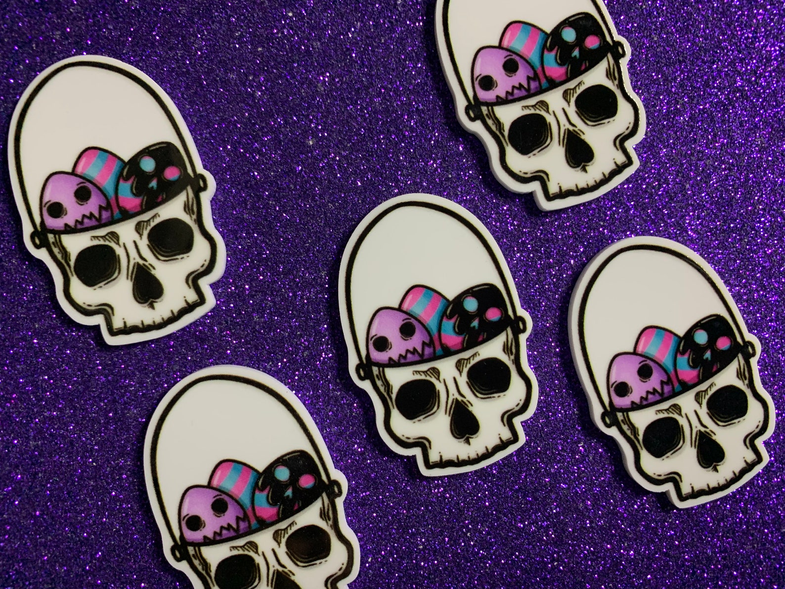 5pc Goth Easter, Punk Rock, Easter Eggs, Planar Flatback, Resin ...