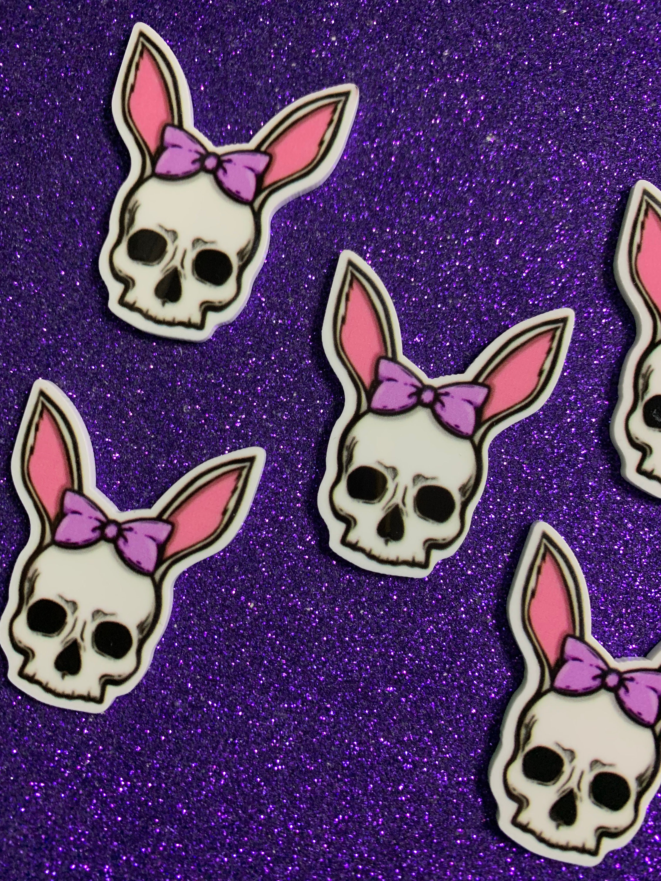 5pc Goth Easter, Punk Rock, R.I.P. Rabbit, Planar Flatback, Resin ...