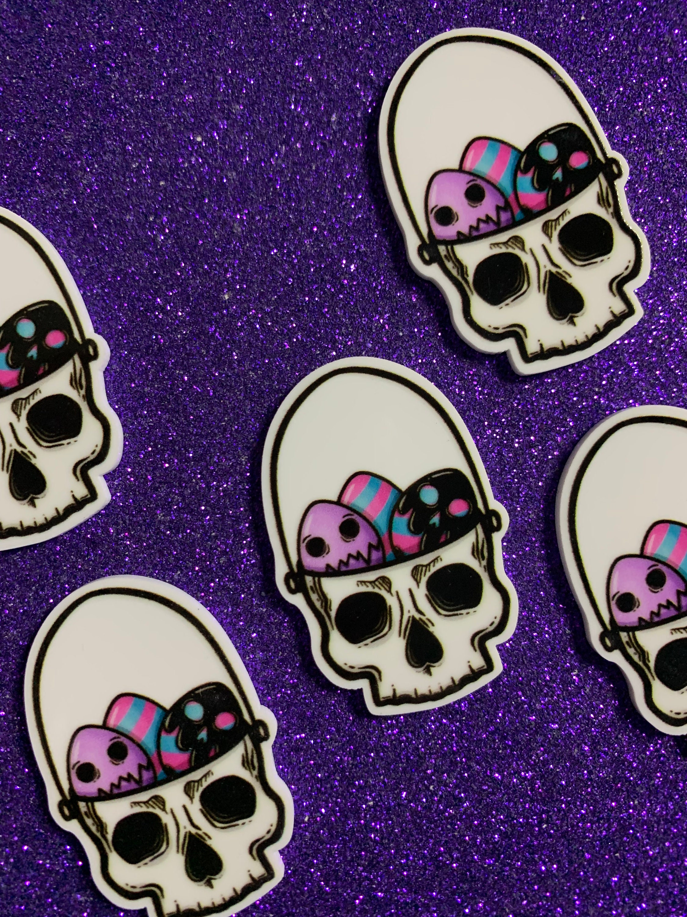 5pc Goth Easter, Punk Rock, Easter Eggs, Planar Flatback, Resin ...