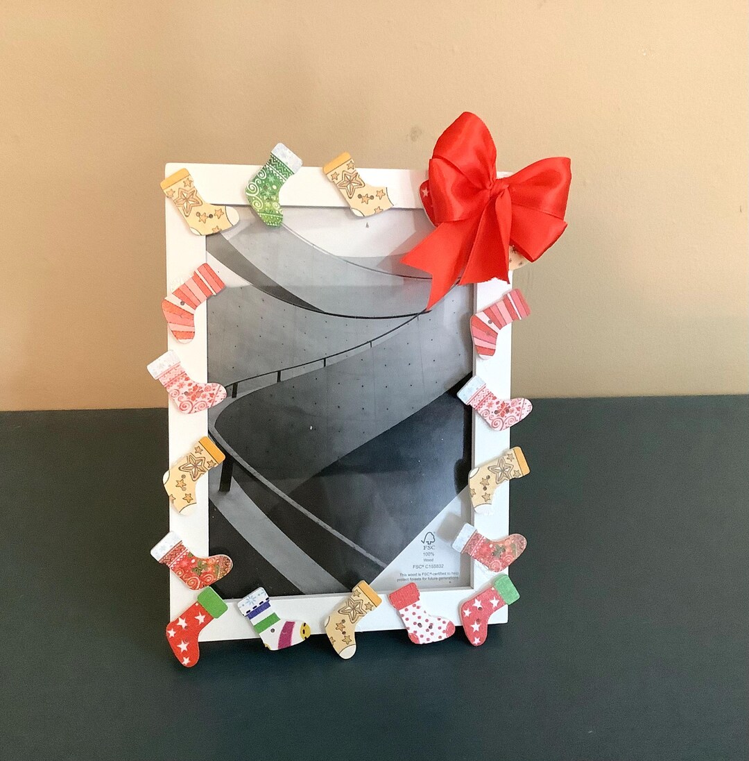 5x7 Christmas Sock Picture Frame - Etsy