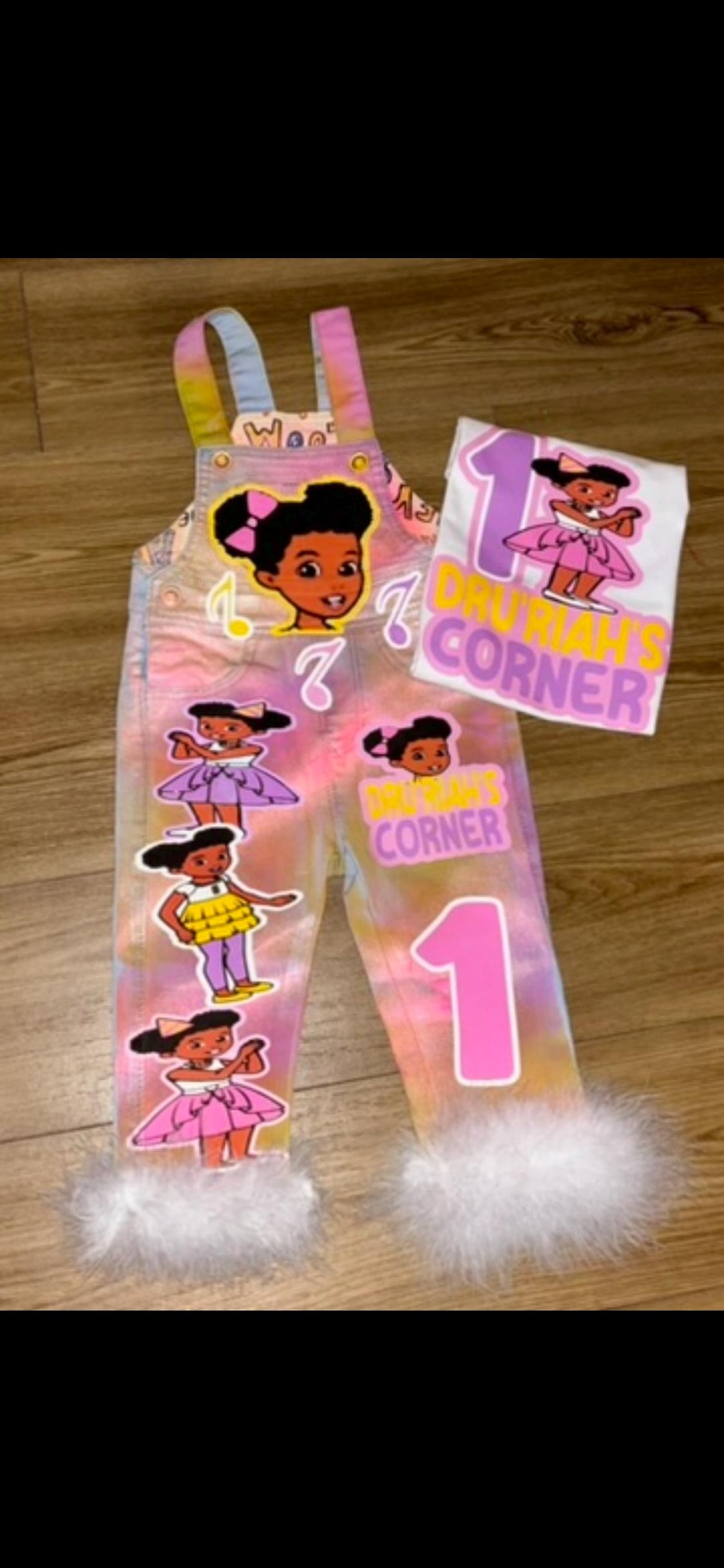 Corner Pink Overall Set Birthday Gracie Custom Overalls - Etsy