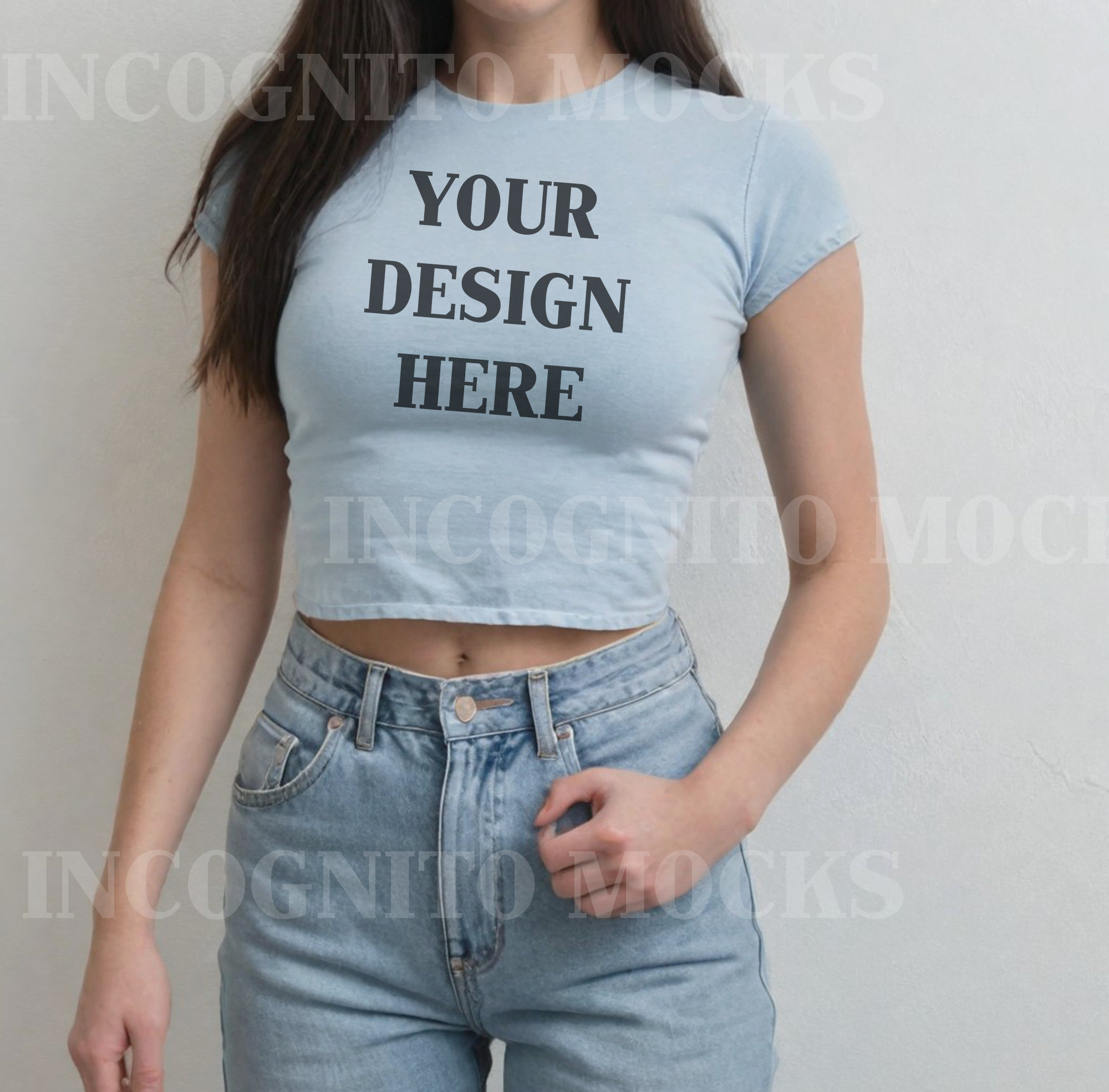 Bella Canvas Micro Baby Tee Mockup Womens Blue Baby Tee Tshirt Mockup ...