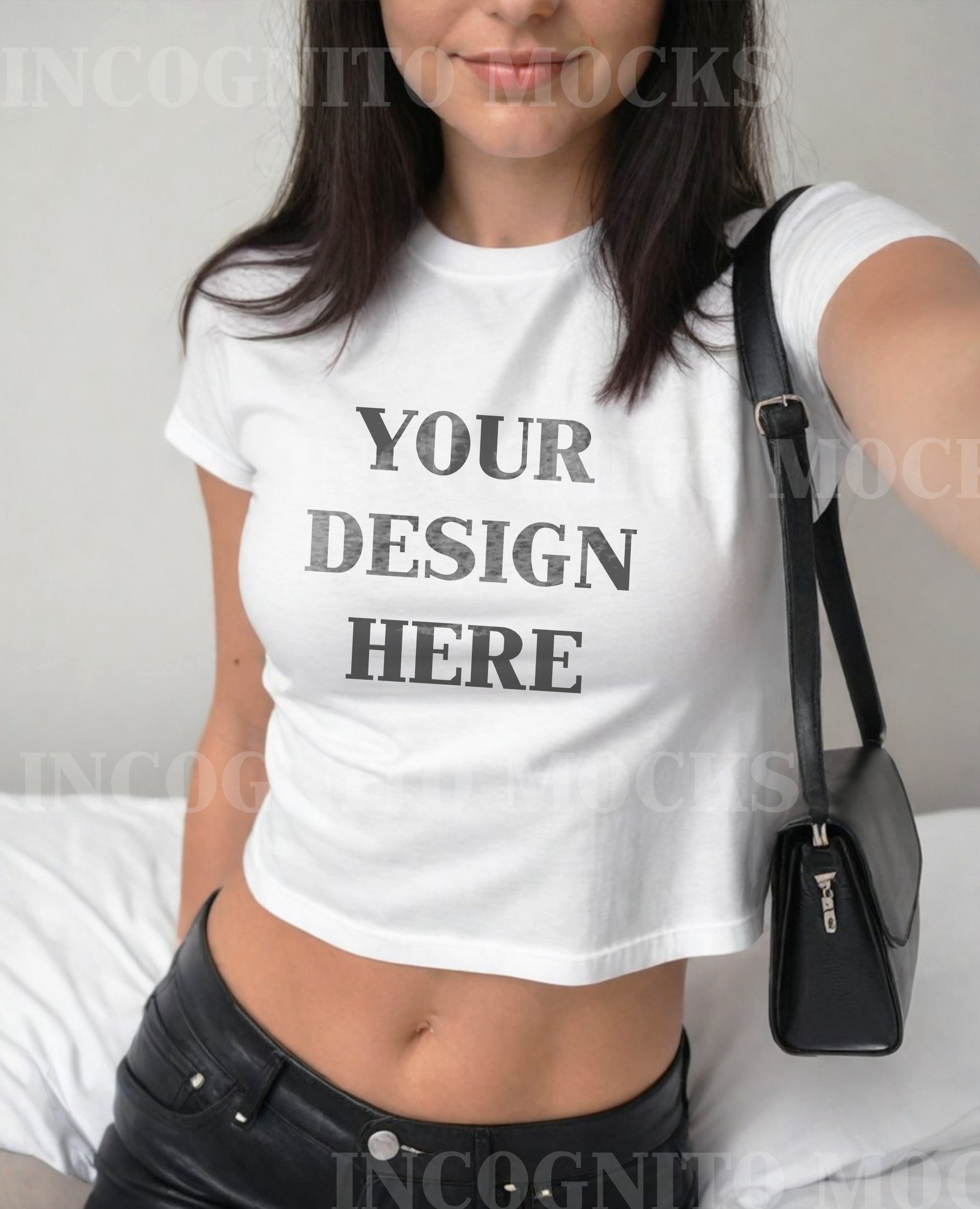 Gildan 5000B Trendy Baby Tee Mockup | Womens White Baby Tee Tshirt ...