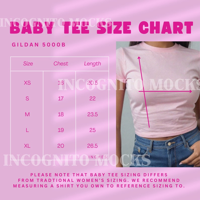 Gildan 5000B Baby Tee Size Chart Womens Pink Baby Tee Tshirt Mockup ...