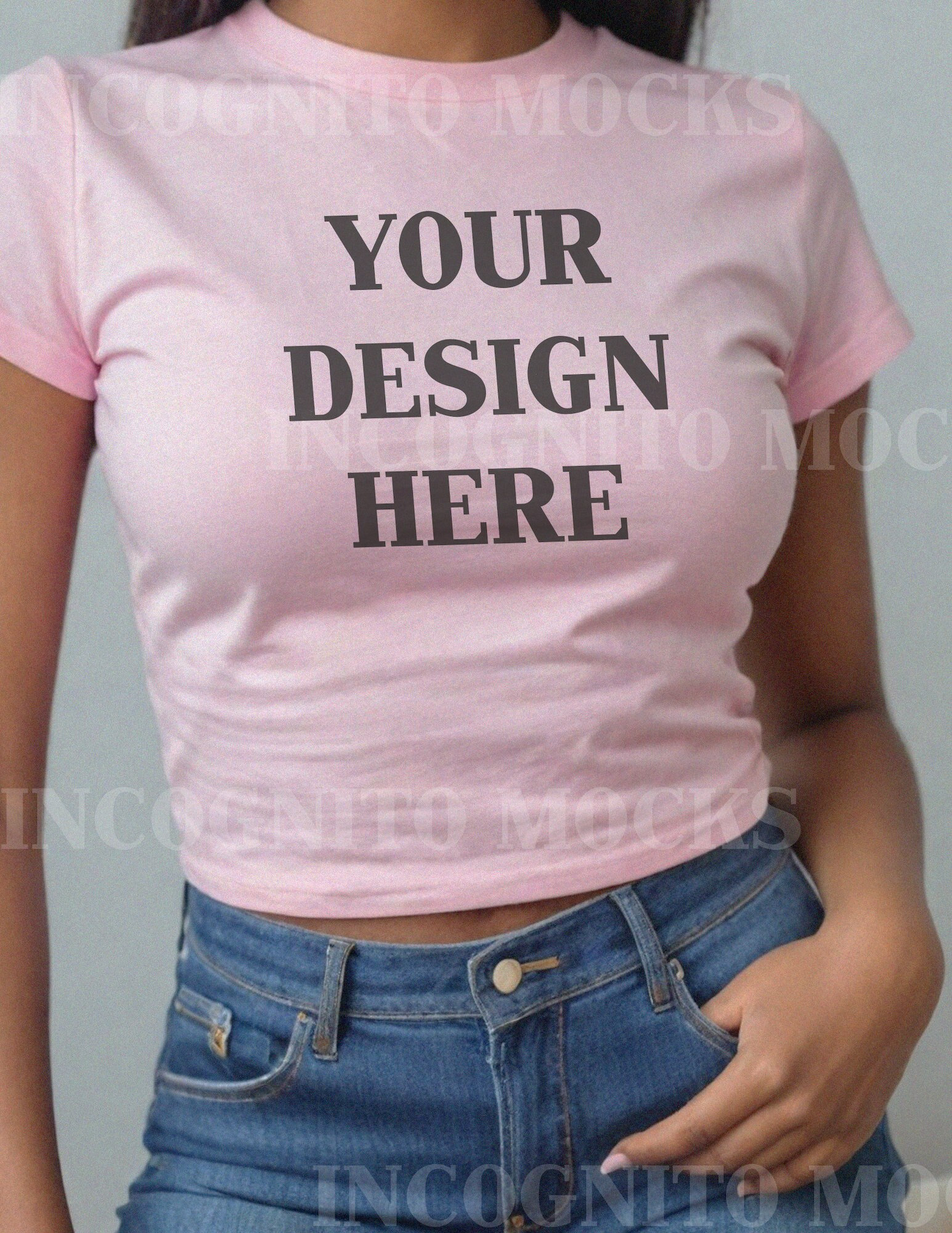 Gildan 5000B Pink Baby Tee Mockup Womens Pink Baby Tee Tshirt Mockup ...