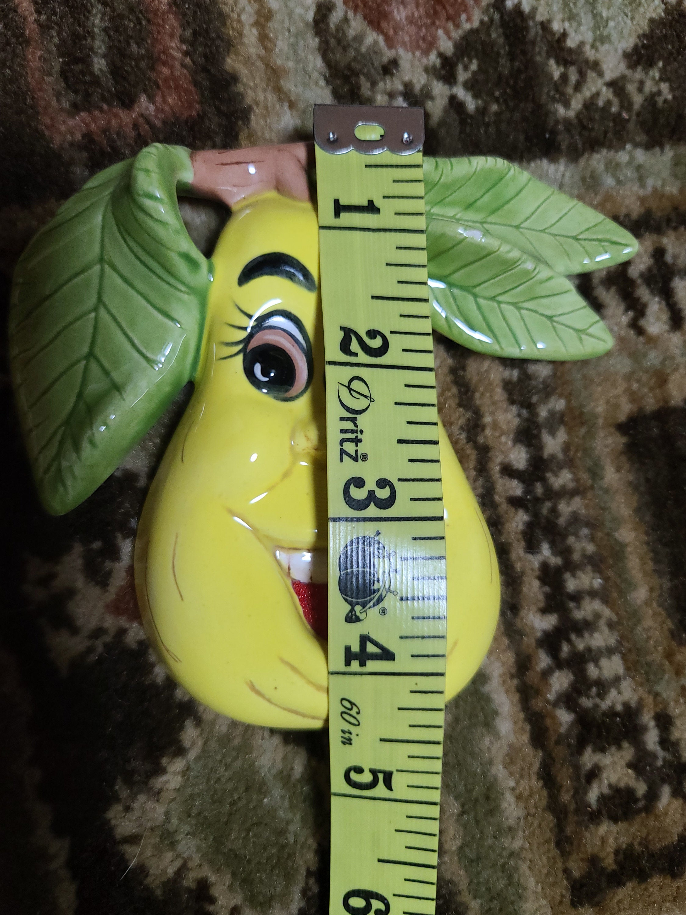Vintage Anthropomorphic PEAR Face Chalkware Wall Hanging Kitschy ...