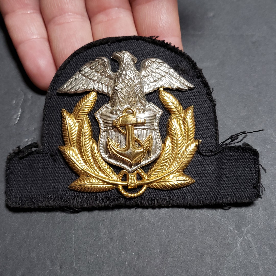 Vintage WW2 Merchant Marine Hat Cap Badge Sterling Silver - Etsy