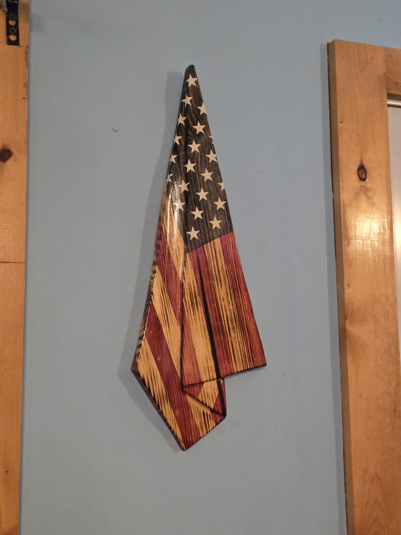 2 Foot Hanging Wooden Flag, American, Drop Flag, Patriotic - Etsy