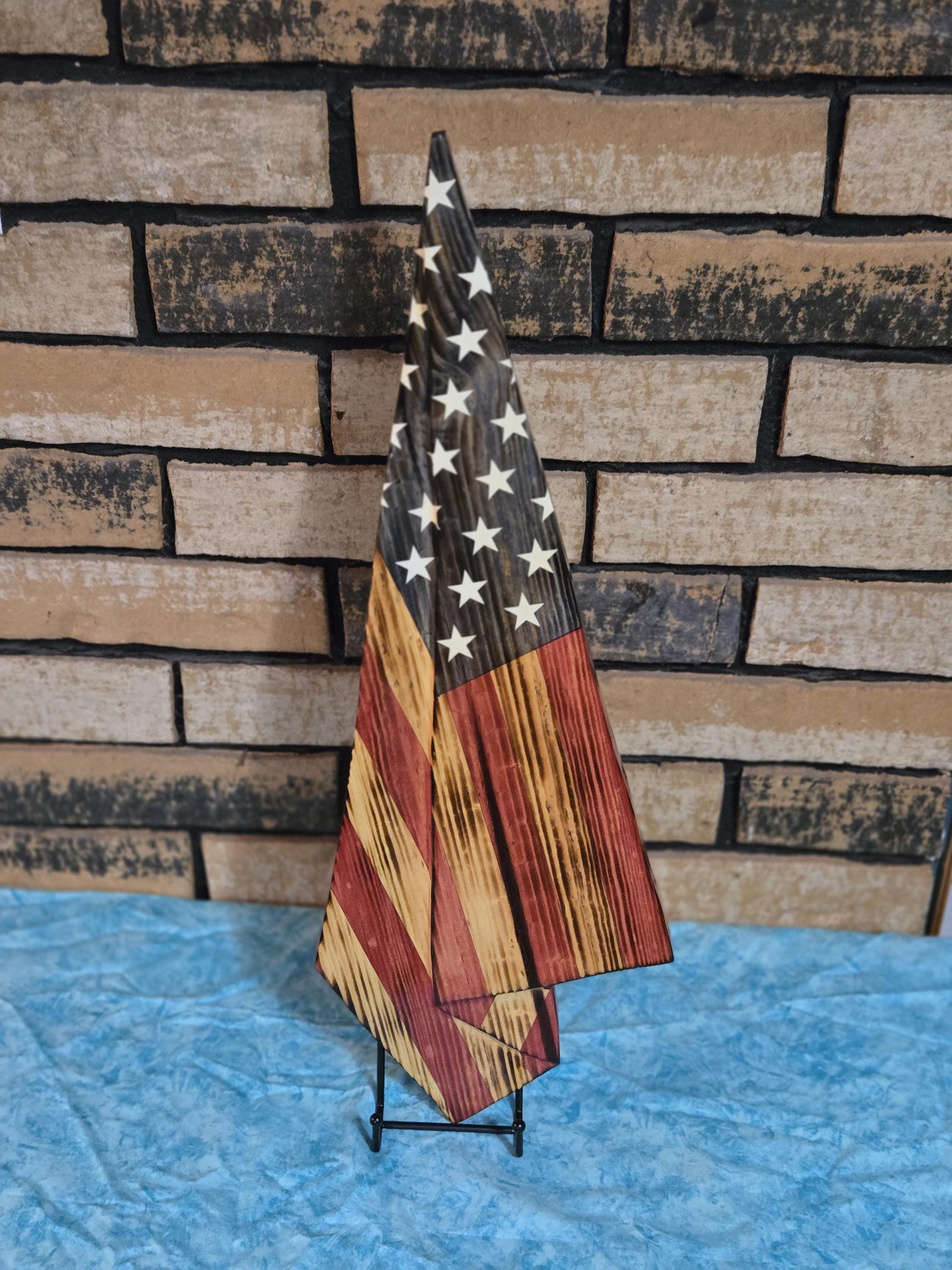 2 Foot Hanging Wooden Flag, American, Drop Flag, Patriotic - Etsy
