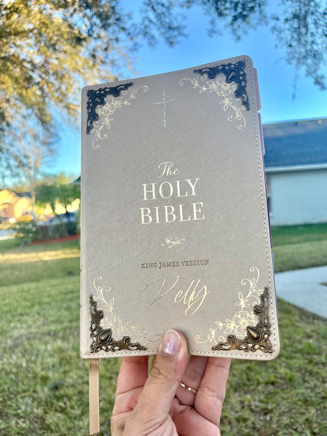 Bible Tabs, Gold Bible , Personalized Bible Tabbed, Gift Bible, Custom ...