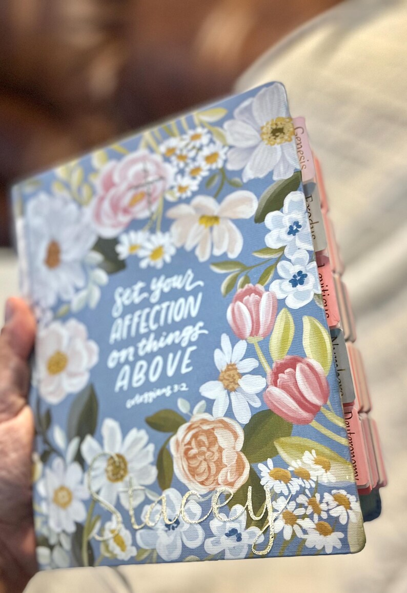 KJV Floral Note-taking Bible: Personalized Pink Faux Leather - Etsy