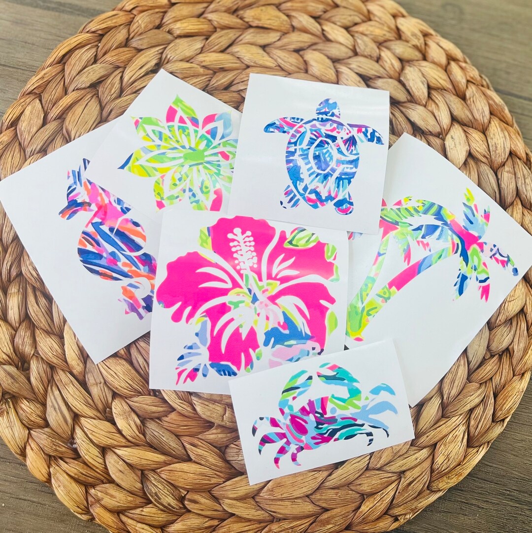 Lilly Pulitzer Inspired Stickers,stanley Decals, Car Decals, Stanley ...