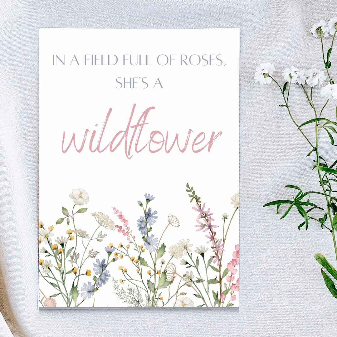 Wildflower Quote Printable Sign Set, Digital Download - Etsy