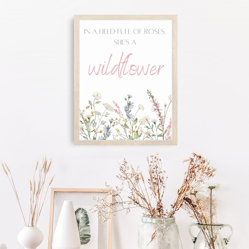 Wildflower Quote Printable Sign Set, Digital Download - Etsy