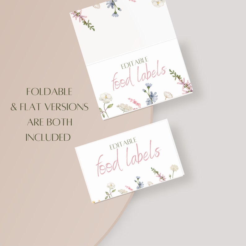 Editable Food Labels Wildflower Theme Instant Download - Etsy