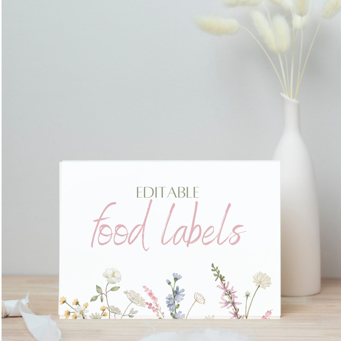 Editable Food Labels, Wildflower Theme, Instant Download - Etsy