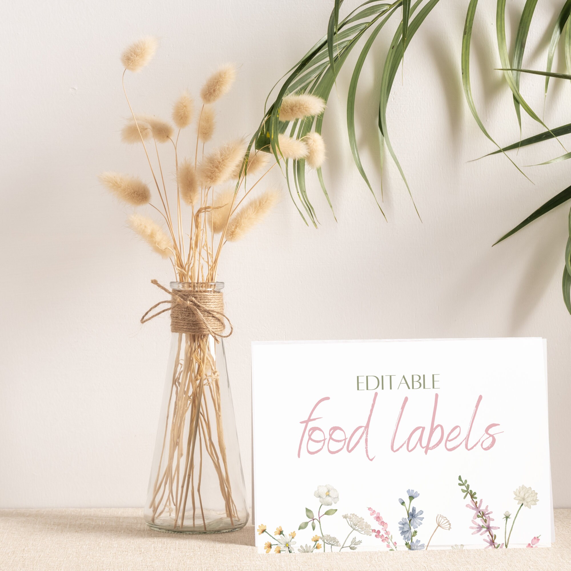 Editable Food Labels, Wildflower Theme, Instant Download - Etsy