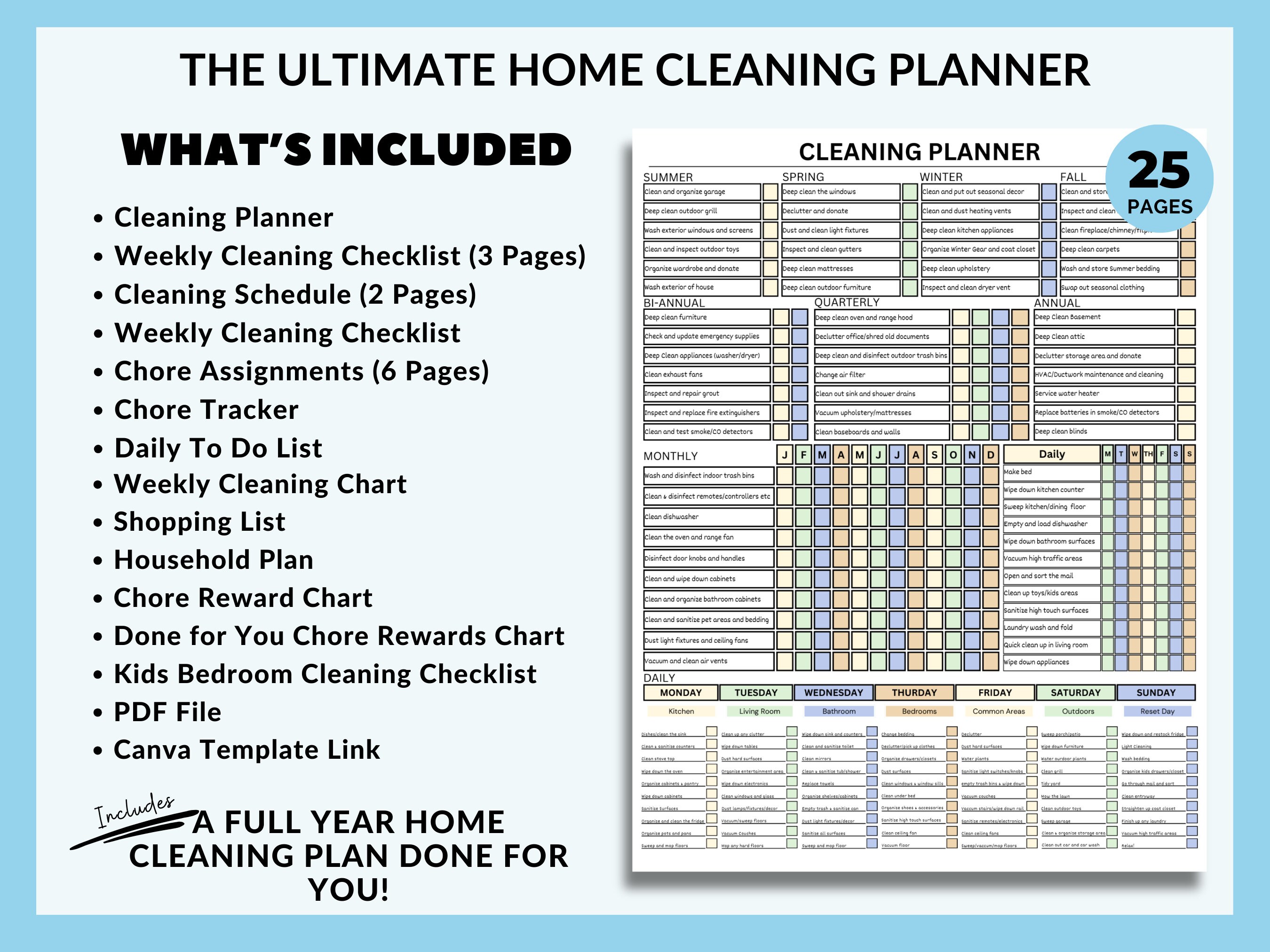 Ultimate Home Cleaning Planner Template Bundle W/master Resell Rights ...