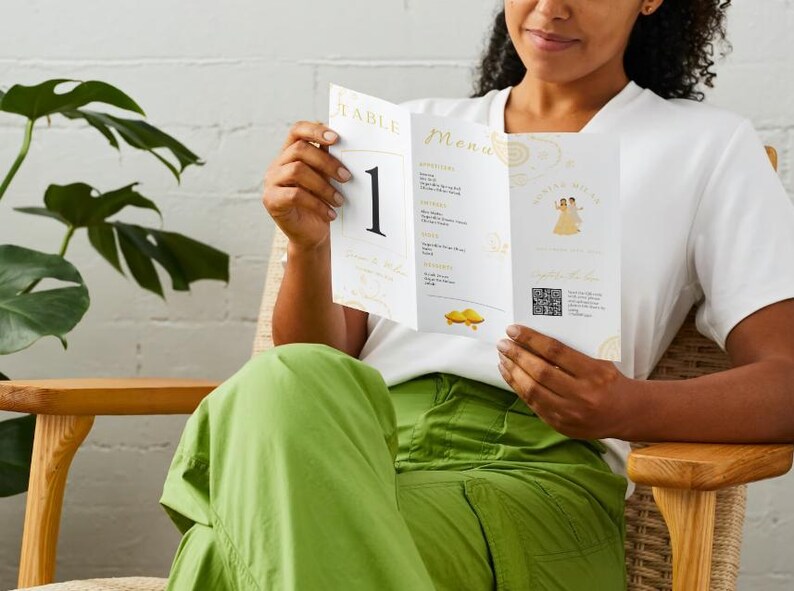 Haldi Table Number Menu Template Editable Indian/bengali/pakistani ...