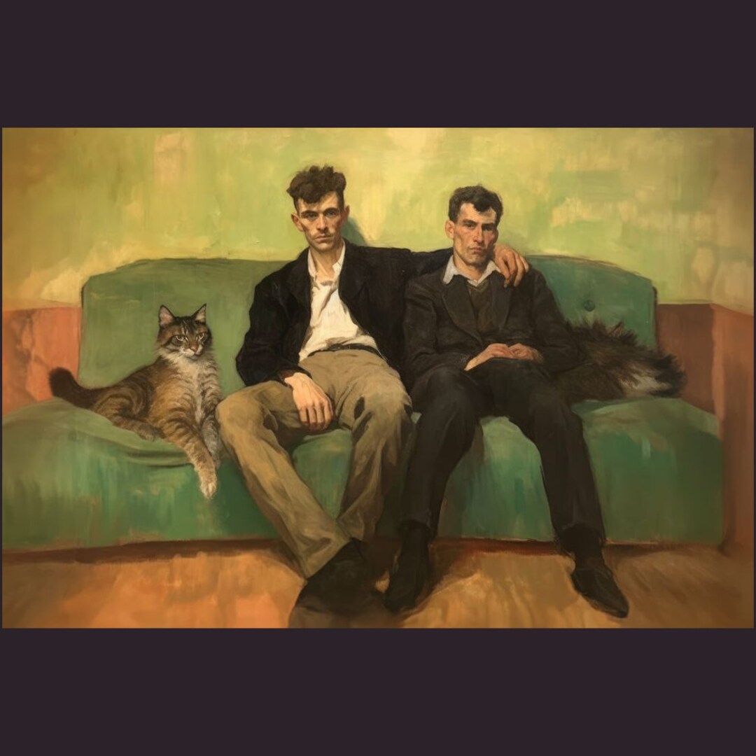 Tibor Marcell and Eszti Unframed Canvas Print Modernist - Etsy