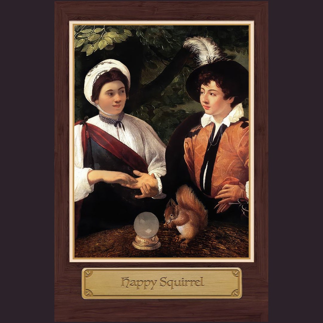 The Happy Squirrel | Unframed Canvas Print | Touchstone Tarot - Etsy