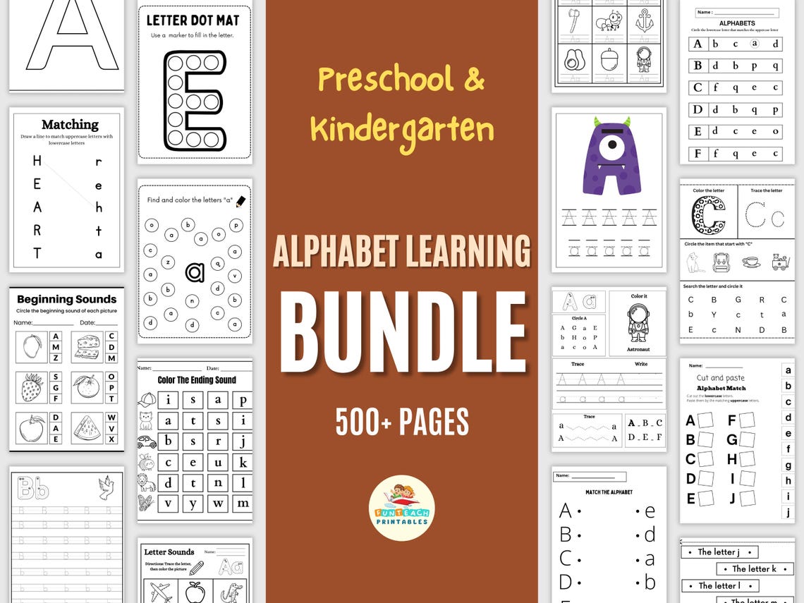 Preschool Pre-k Kindergarten Learning Bundle Printable Activity ...