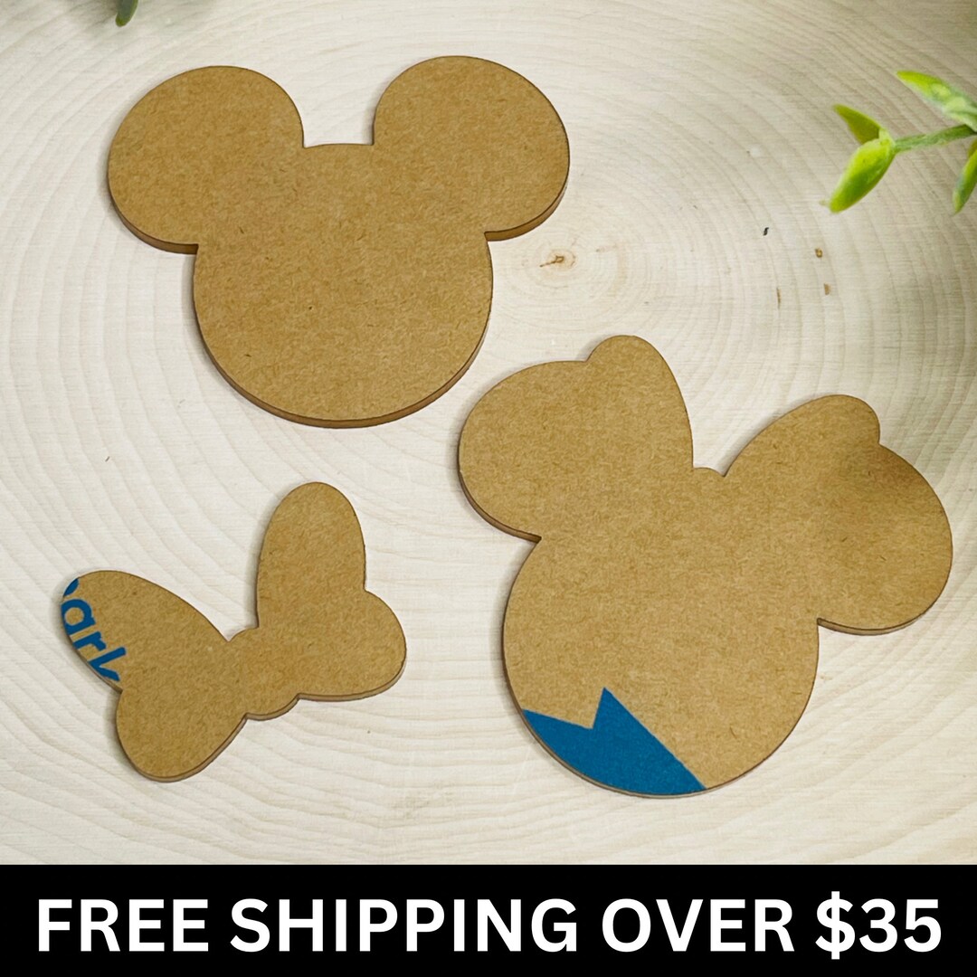 15 Clear Mouse Head Acrylic Blank, Bow Acrylic Shape, Badge Reel ...