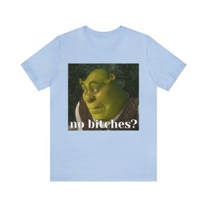No Bitches? / Bored Shrek Ogre Dank Meme Quote Out of Pocket Humor Shirt Funny Saying T-shirt ...