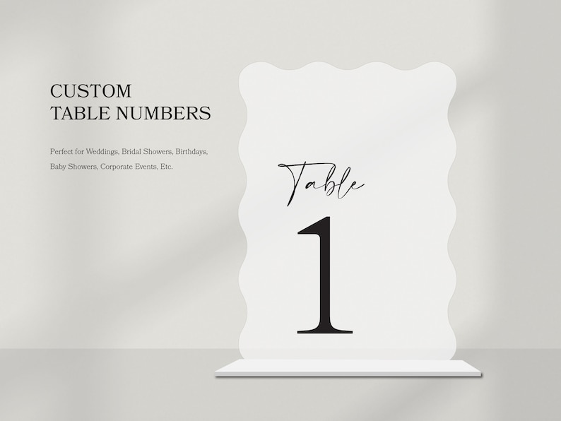 Table Number Sign Personalized Signage Custom Acrylic Table Sign ...