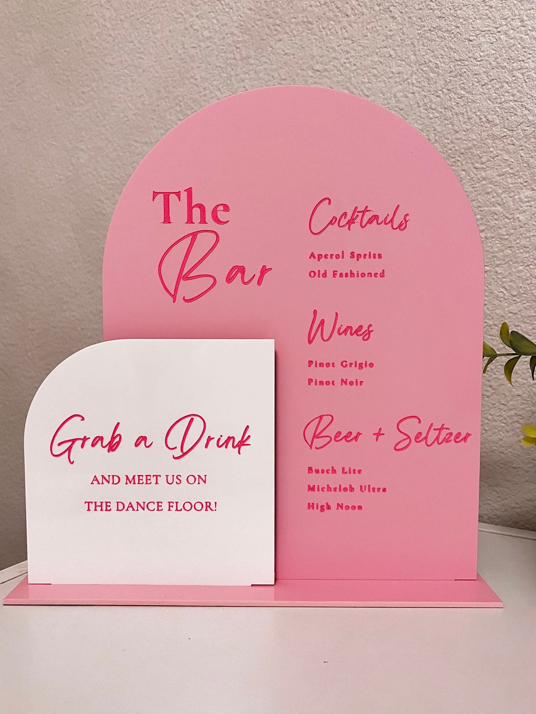 Double Arch Bar Menu Sign Personalized Drinks Custom - Etsy