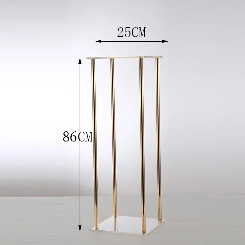 5 Pcs Gold Square Metal Cylinder Pedestal Stand Floral Square Stand ...
