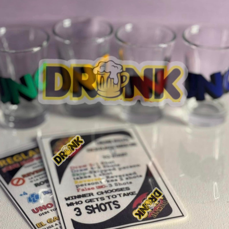 Uno Shot Glass Svg - Etsy