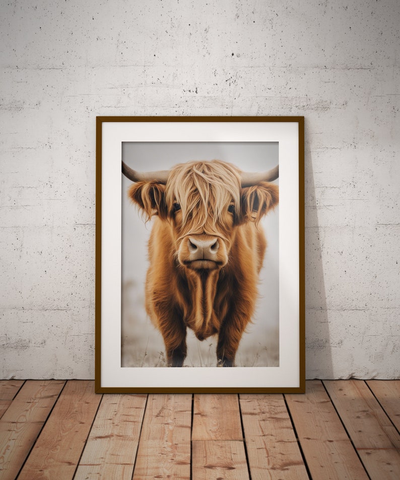 Highland Cow Print,rustic Home Decor,living Room Art,animal Decor ...