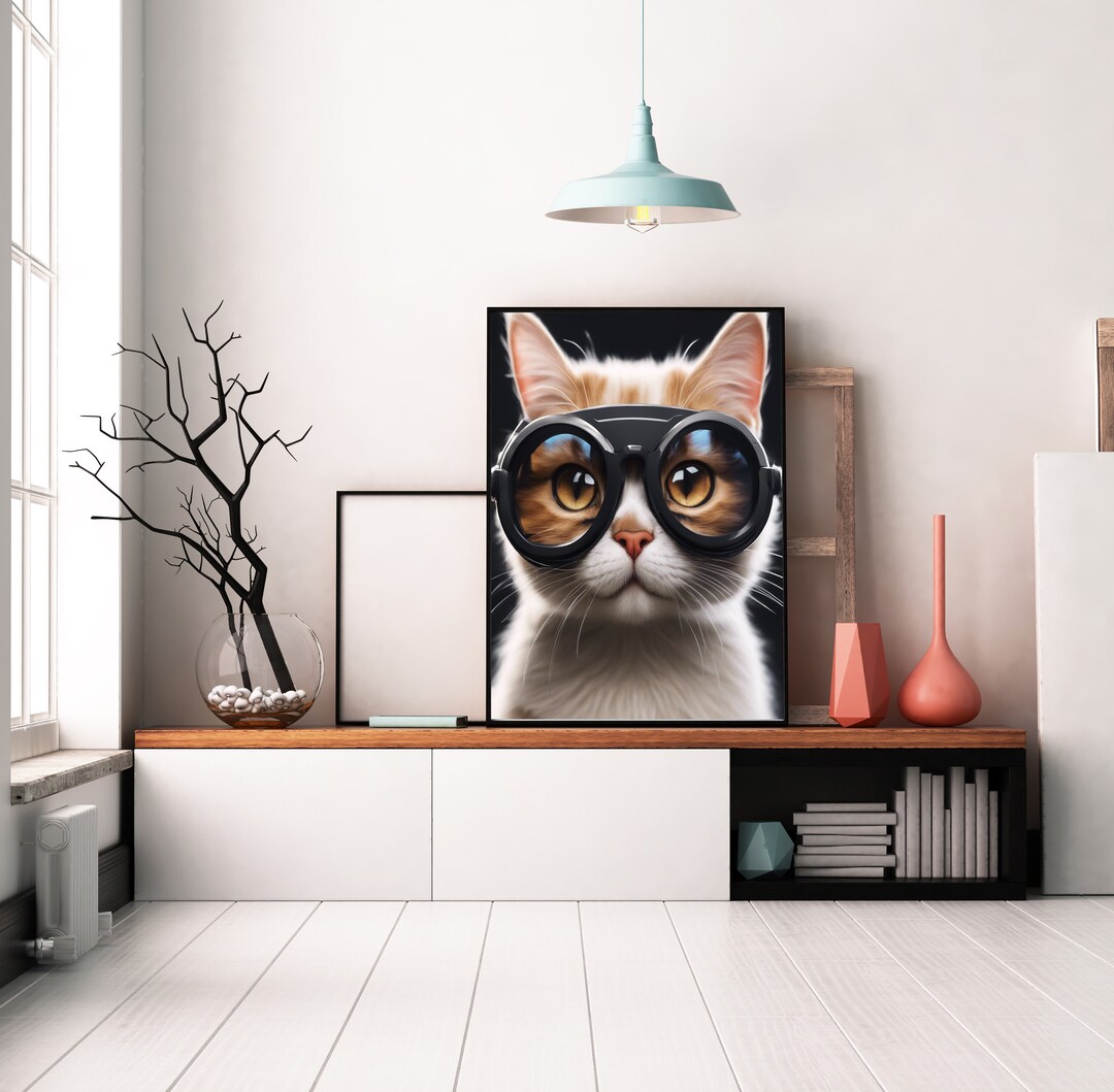 Funny Cat,kitten Wall Art,nursery Wall Decor,apartment Wall Decor ...