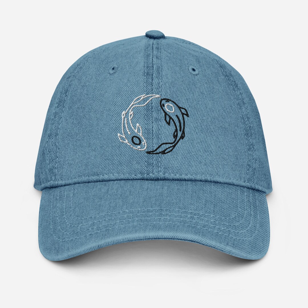Moon and Ocean Spirit Koi Fish Denim Hat - Etsy