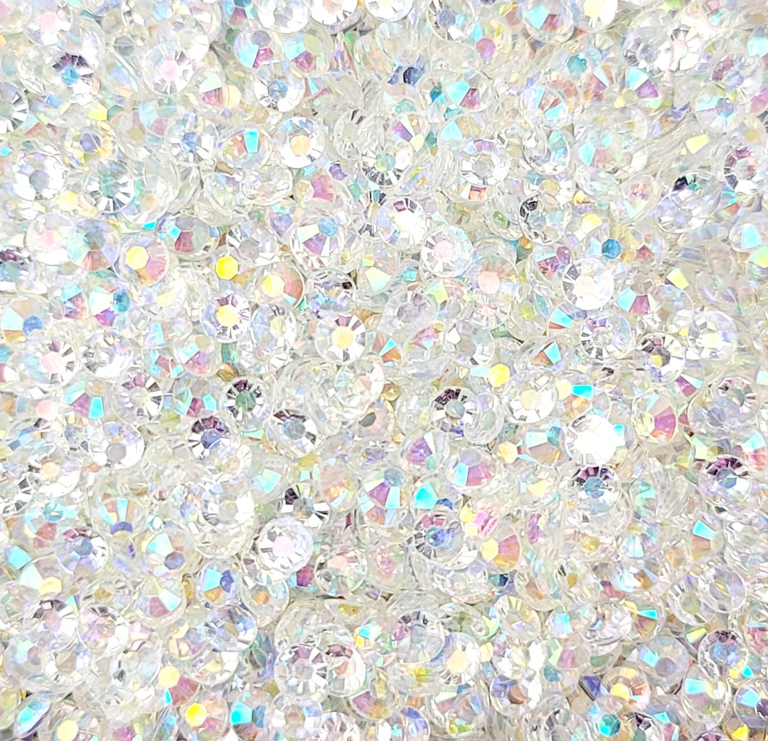 AB Clear Resin Rhinestones: Transparent Flatback Bling Embellishments ...