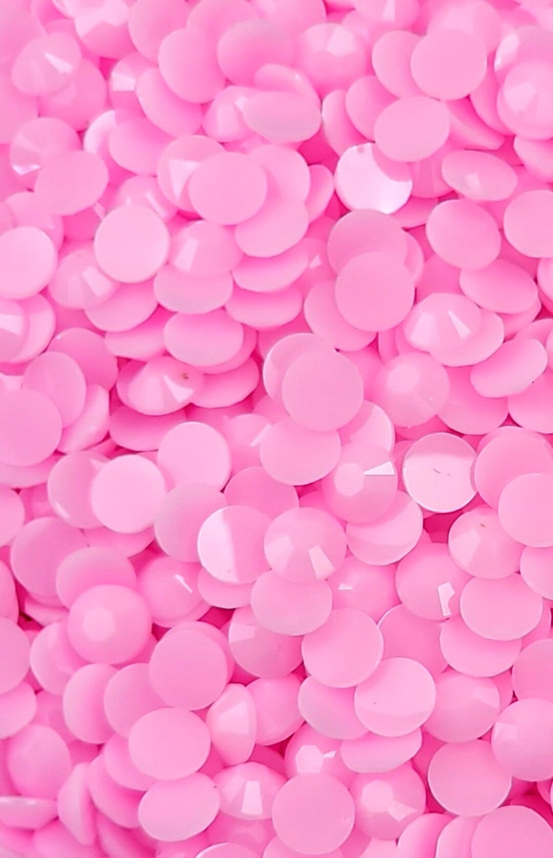 Bubblegum Pink Opaque Jelly Non-hot Fix Resin Rhinestones, Round ...