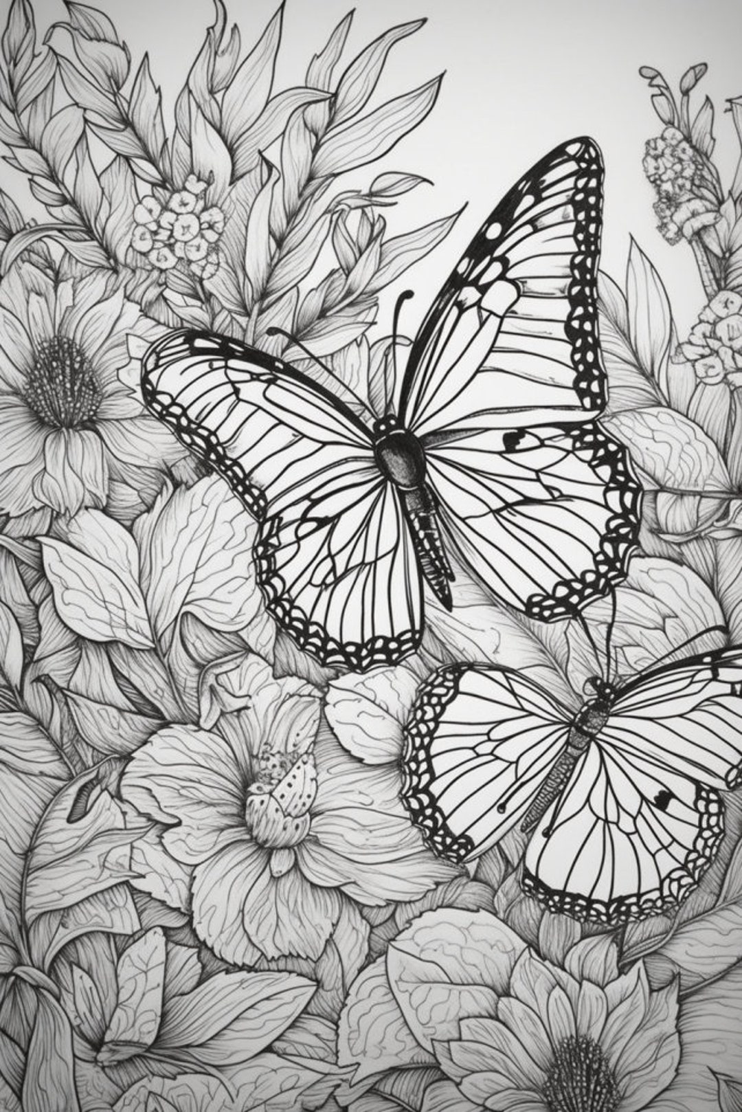 Relaxing Butterfly Coloring Page Stress Relief, Mindful Art, Digital ...