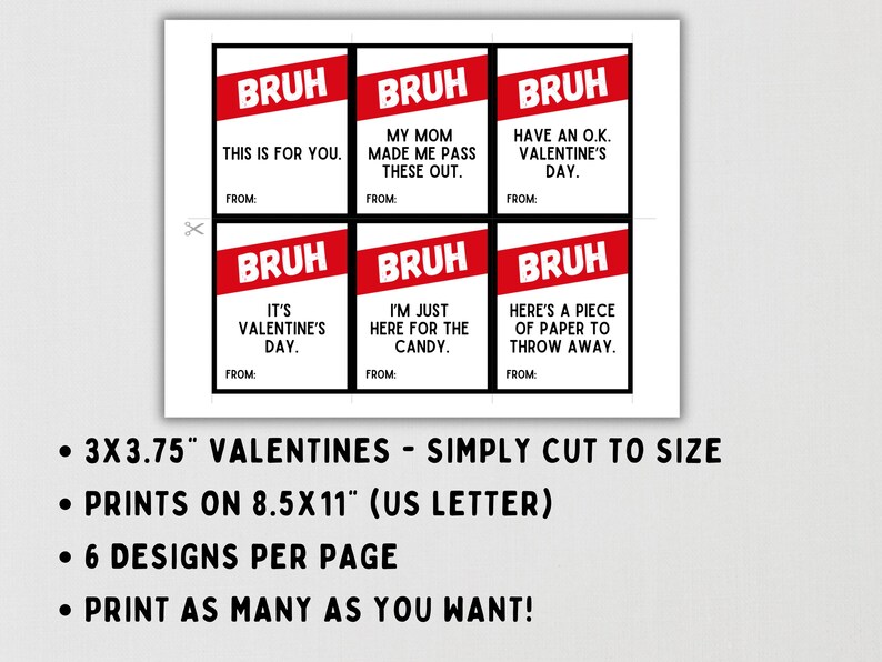 Bruh Valentine Cards -- Funny Valentine's Day Cards for Kids, Boys ...