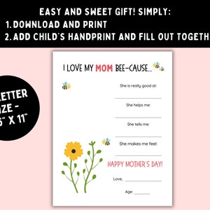 I Love My Mom Because Handprint - Interview Questions About Mom ...